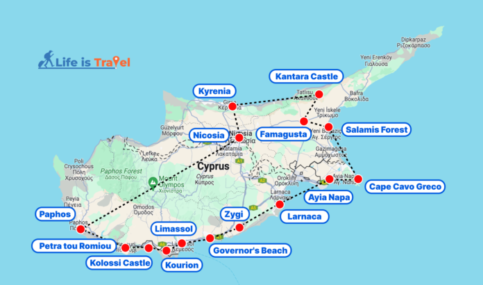 Cyprus by car in seven days: route and places to see